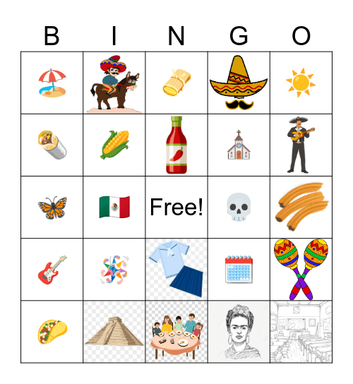 Mexican Bingo Card