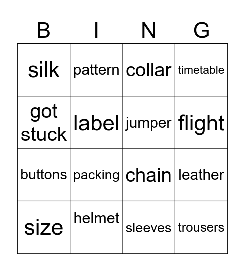 Power Up 5- Unit 1 Lesson 4 Bingo Card