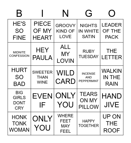 FREINDSHIP CAFE Bingo Card