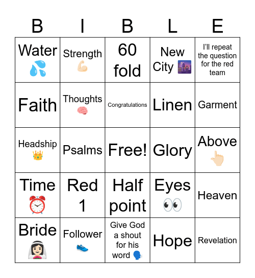 Bible Quiz Bingo #2 Bingo Card