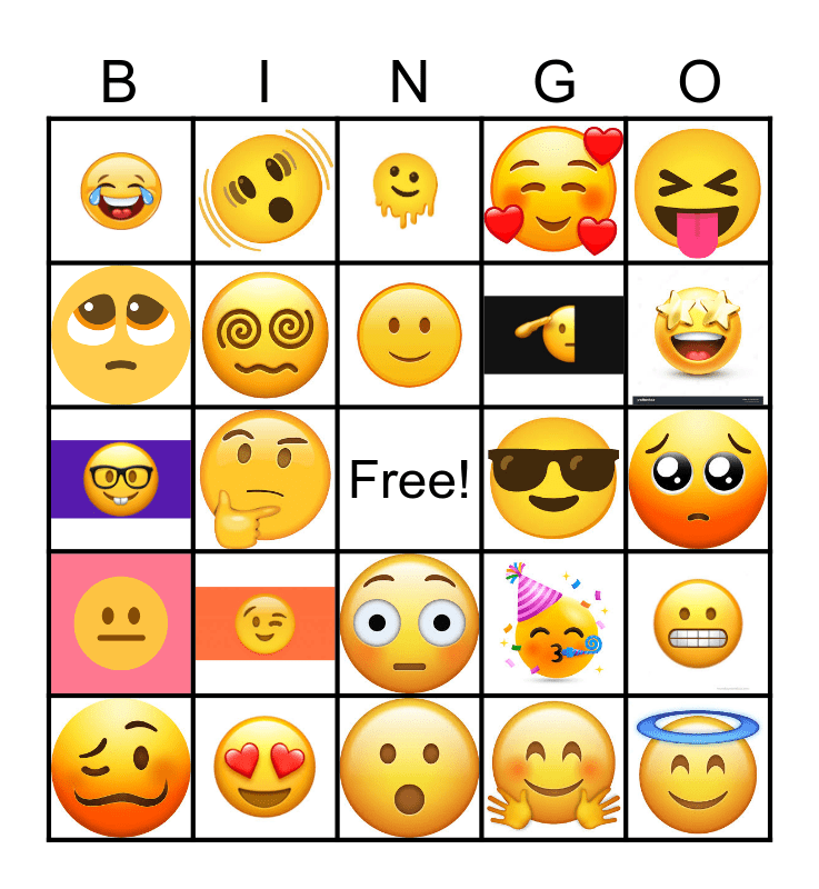Emojis Bingo Card