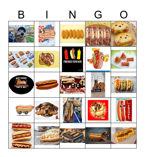 National Hot Dog Day Bingo Card