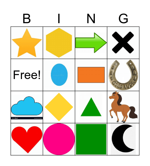 SHAPES Bingo Card