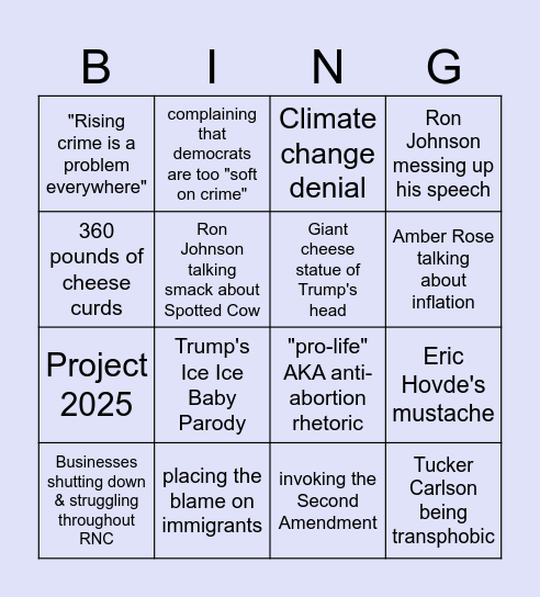 RNC Accountability Bingo Card