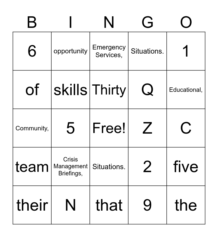 bingobaker.com Bingo Card