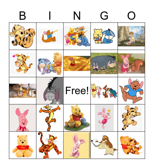 Winnie the Pooh Bingo Card