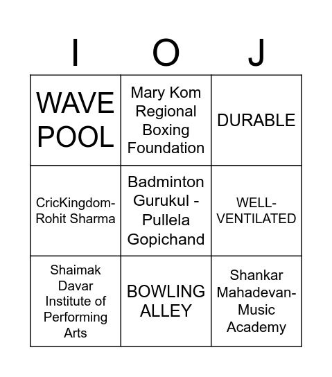 Gera - Island of Joy Bingo Card