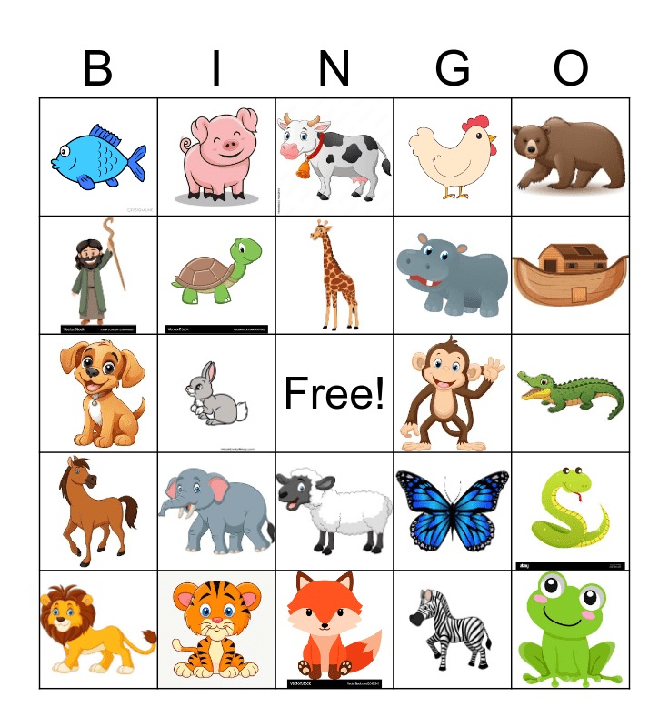 Noah’s Ark BINGO Card
