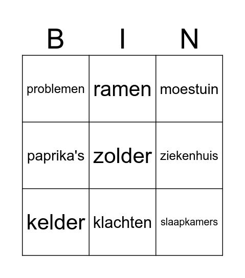 Van Start 7 en 8 Bingo Card