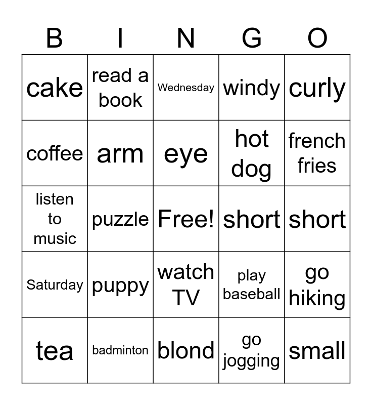 Final Bingo Card