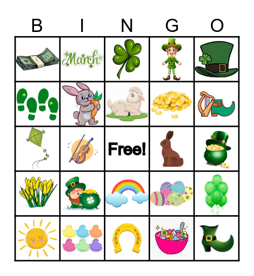 March Picture Bingo Card
