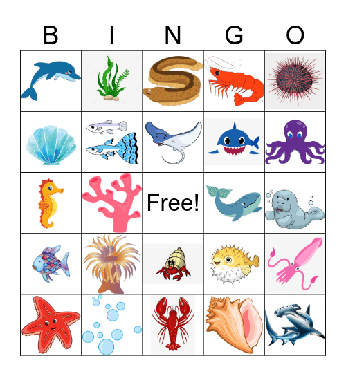 Under The Sea Bingo Card