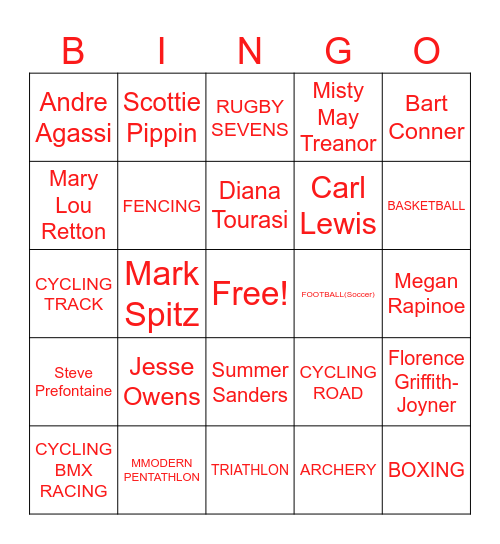 Big Games Bingo! Bingo Card