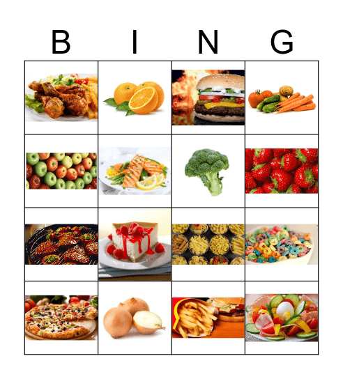 Food Bingo Card