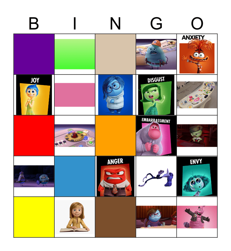 INSIDE OUT Bingo Card
