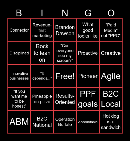 RC Summer Event Bingo Card