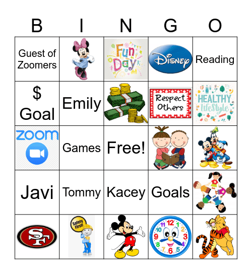 Zoomers Bingo Card