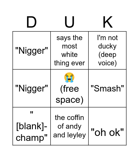 zZDucky xXBingoXx KardZz Bingo Card