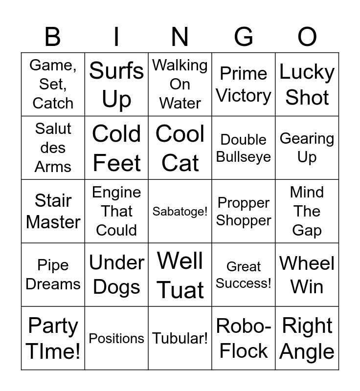 MONOPOLY GO BINGO Card