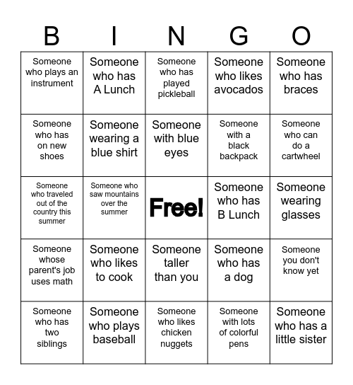INFO BINGO! Bingo Card