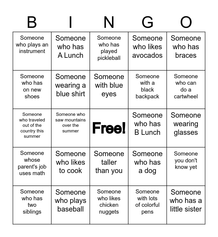 INFO BINGO! Bingo Card