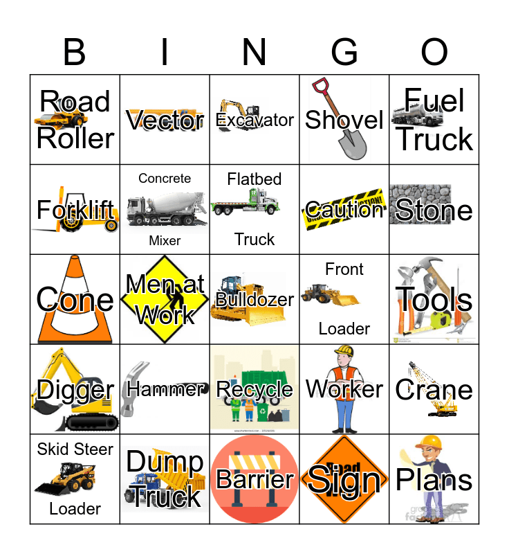 Construction Bingo Card