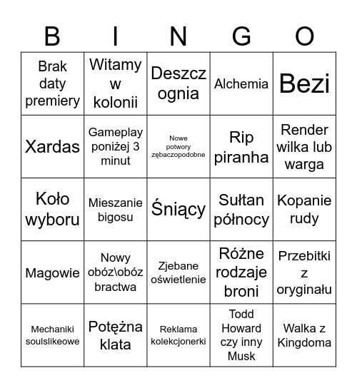 Gothic Remake Showcase trailer 2024 Bingo Card