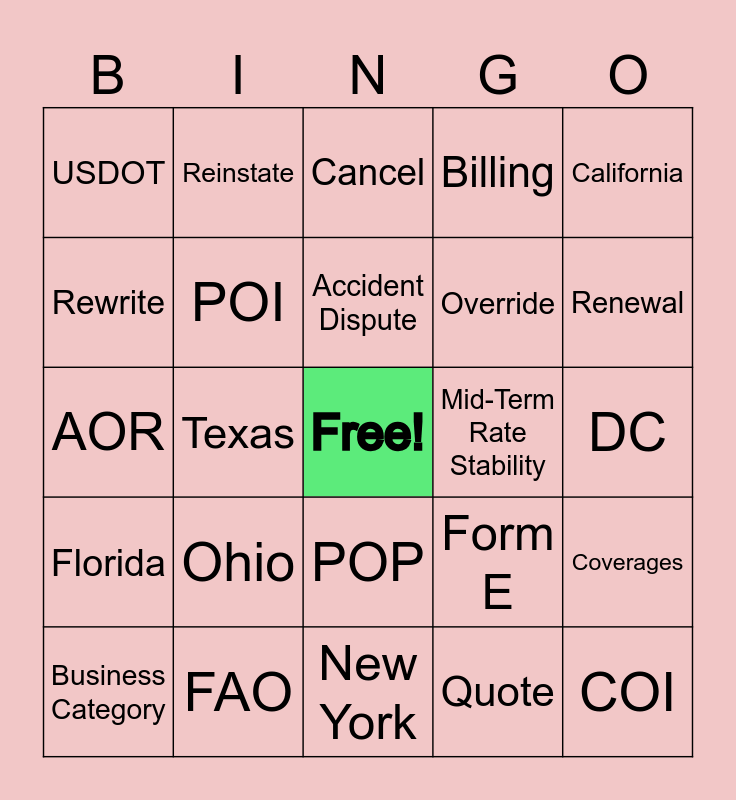 Stop... Hammill Time!! Bingo Card