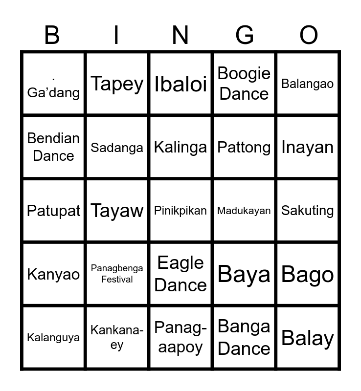 1-30 Bingo Card