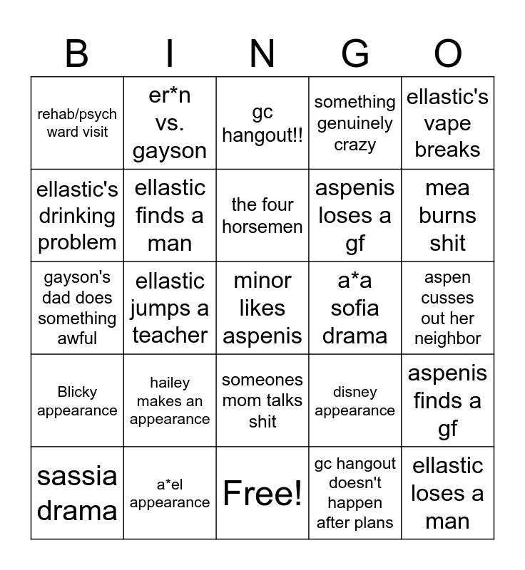 Krusty Krew!! Bingo Card