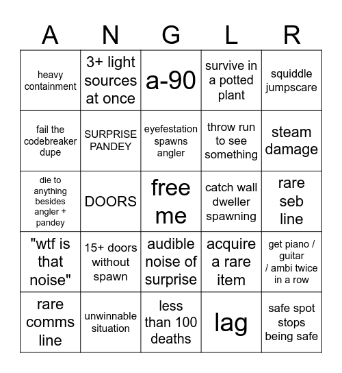 pressure lockerless Bingo Card