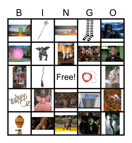 Wizard of Oz Bingo Card