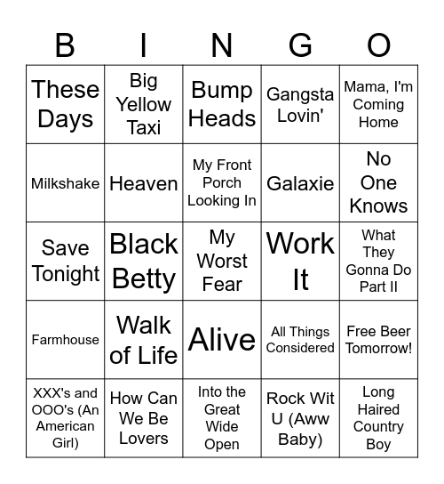 Mixed CD #10 Bingo Card