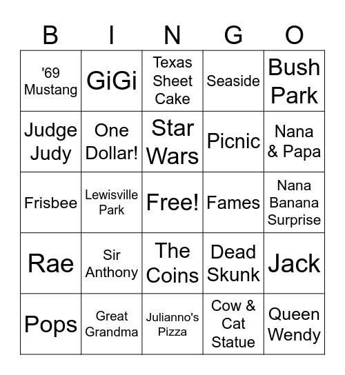 BIRTHDAY BINGO Card