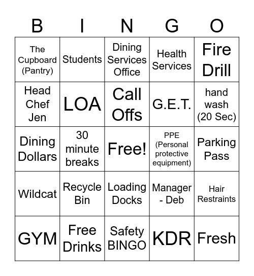 CC BINGO Card