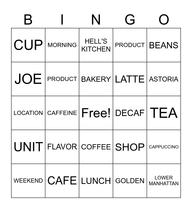 Golden Grrls Coffee Shop Bingo! Bingo Card