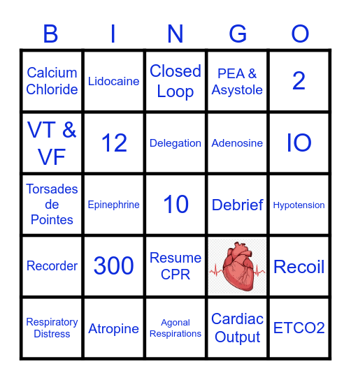 CODE BLUE BINGO Card