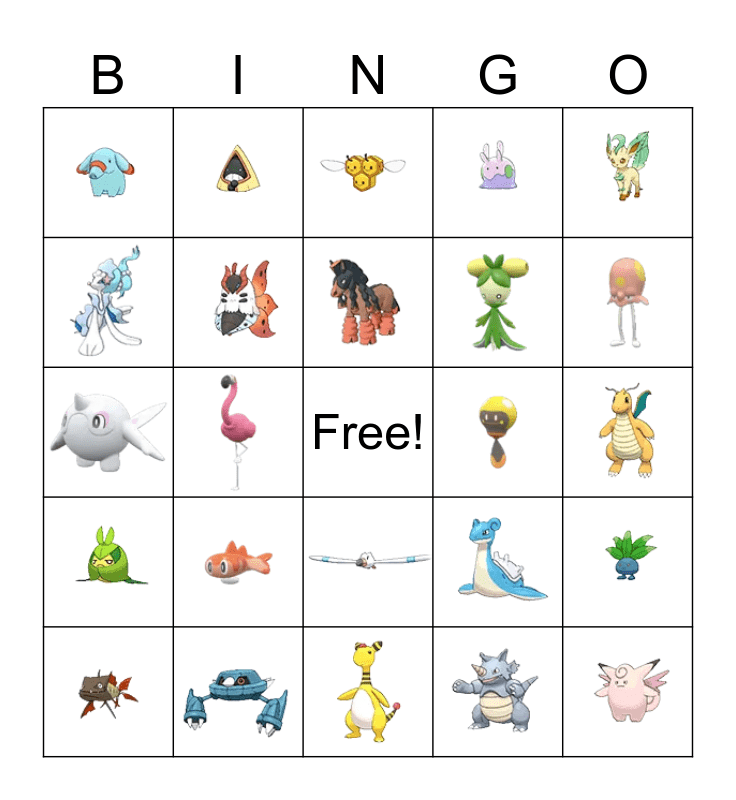 Shiny Violet Bingo Card