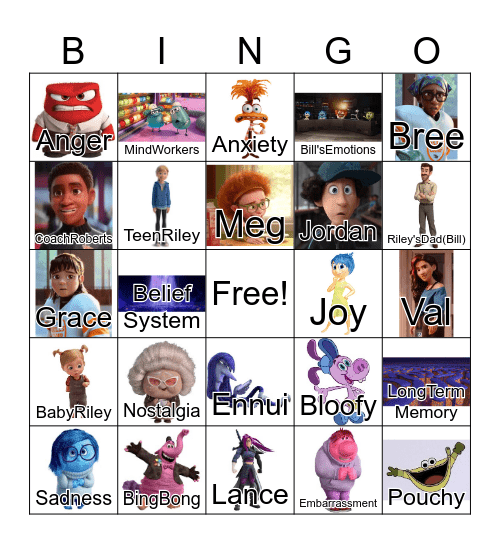 Inside Out Bingo Card