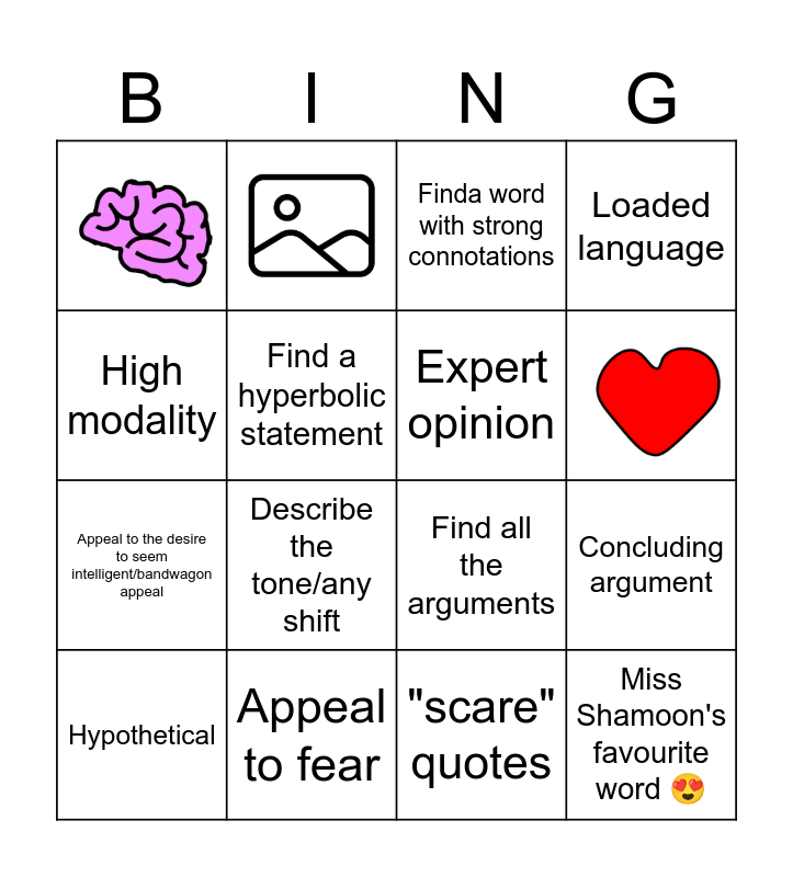 AA Bingo Card