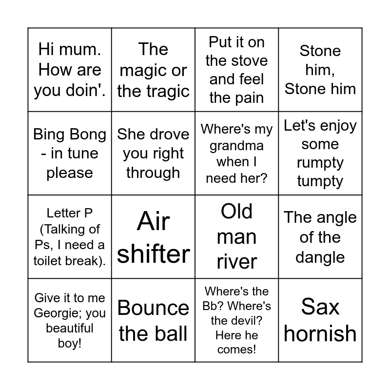 KINGO Bingo Card