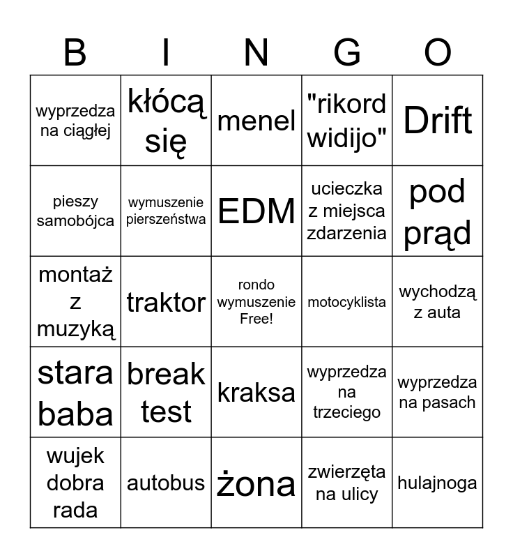 stop cham Bingo Card