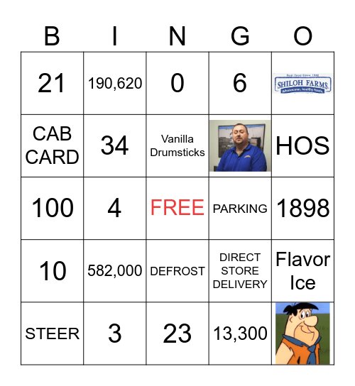 Driver Bingo Card