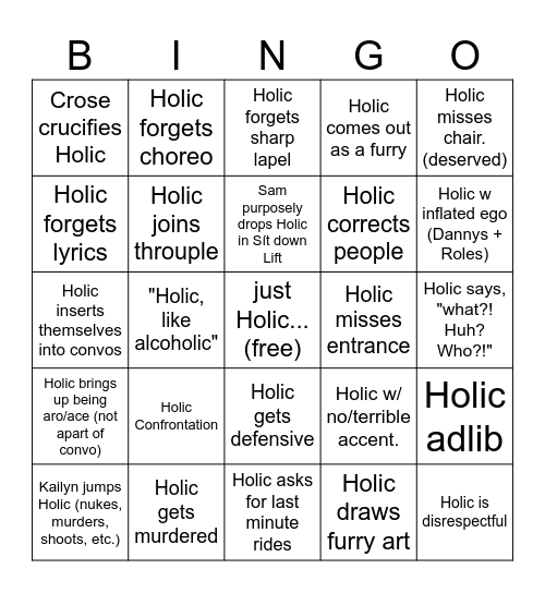 Holic Predictions Bingo Card