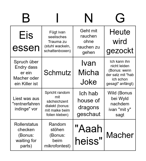 Phillip Bingo Card