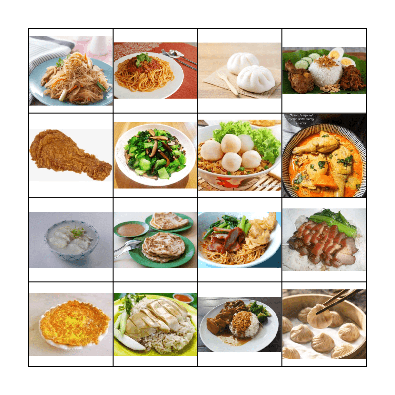 第12课 食物 Bingo Bingo Card