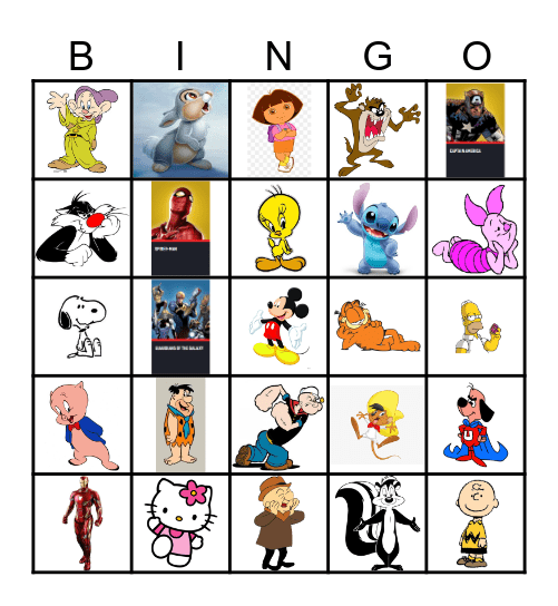 Characters Bingo Card