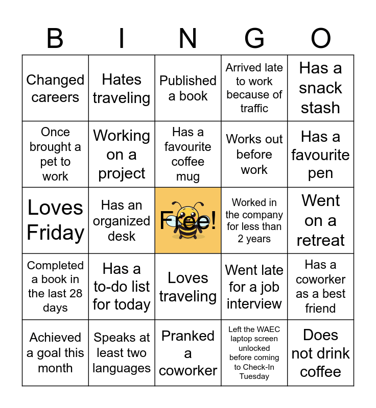 WAEC ICT Bingo Fun Bingo Card