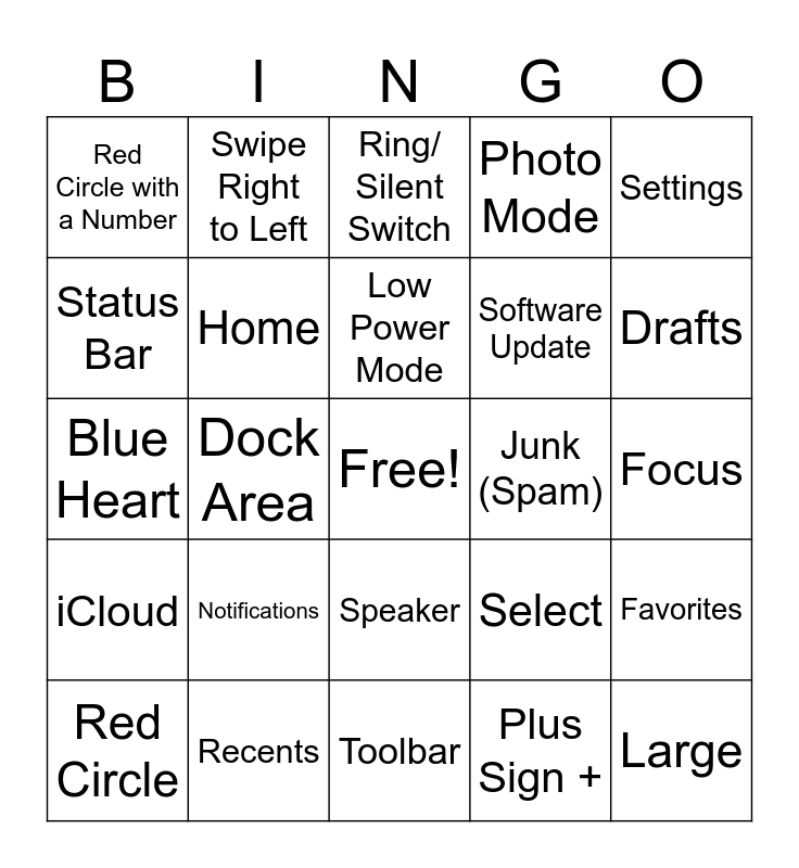 Beginner iPhone Review - A Bingo Card