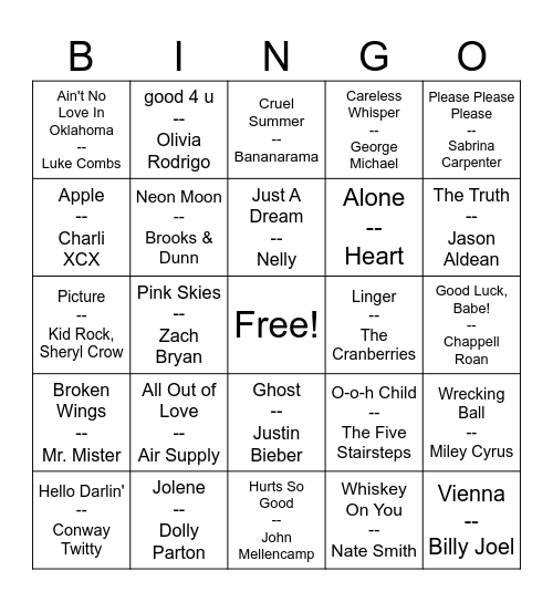 Feelin' Bad Bingo Card